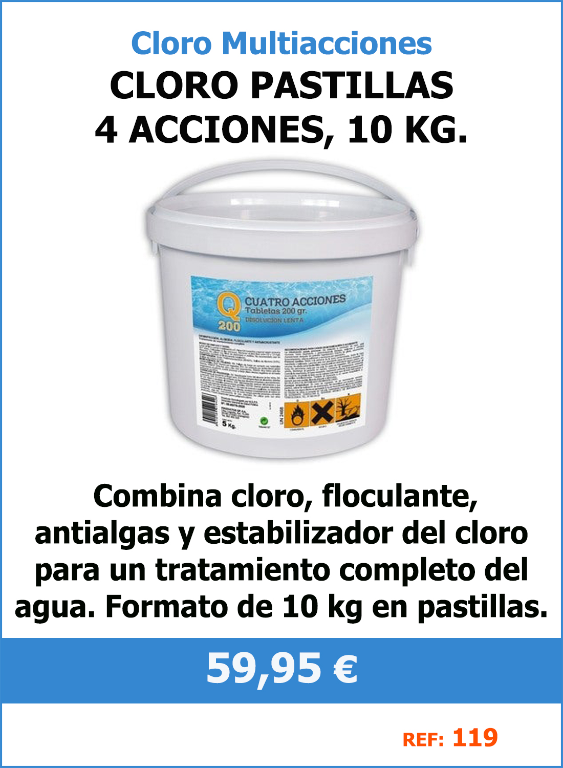 Cloro para piscinas, Tabletas/Granulado/Liquido :: PiscinasÁlvarez