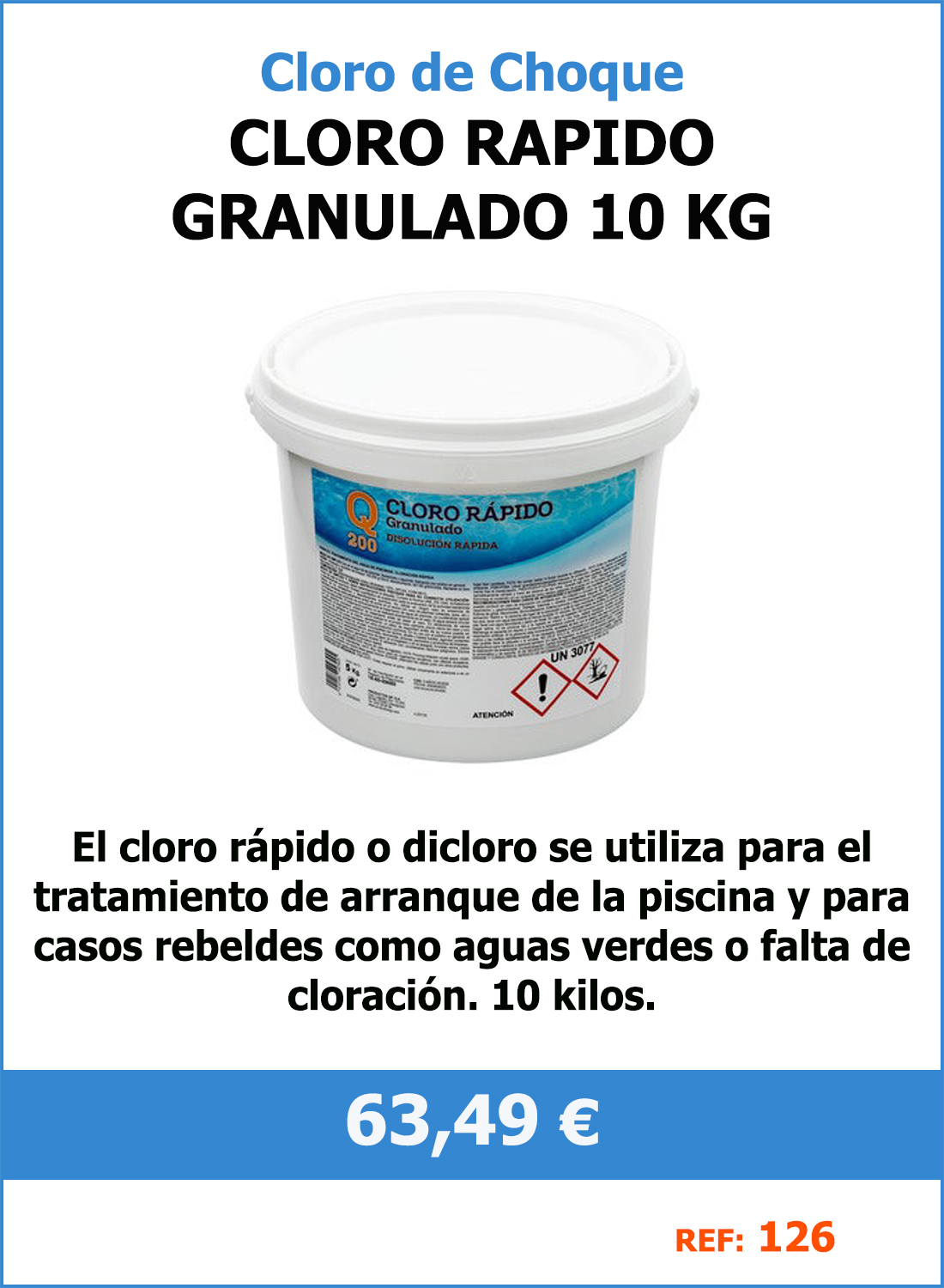 Cloro para piscinas, Tabletas/Granulado/Liquido :: PiscinasÁlvarez